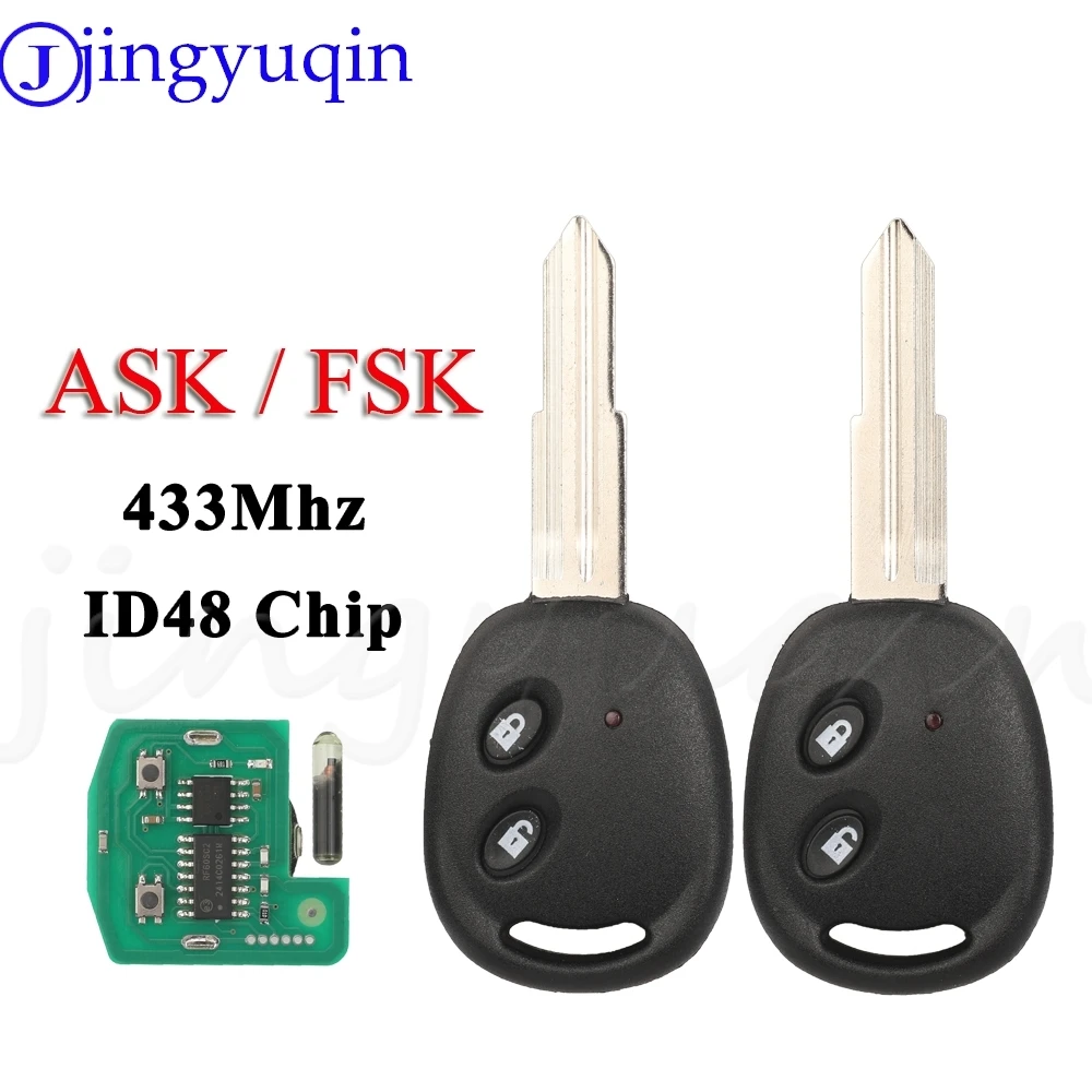 JYQ Remote Car Key 433Nhz ASK FSK ID48 Chip For Chevrolet Aveo Daewoo ...