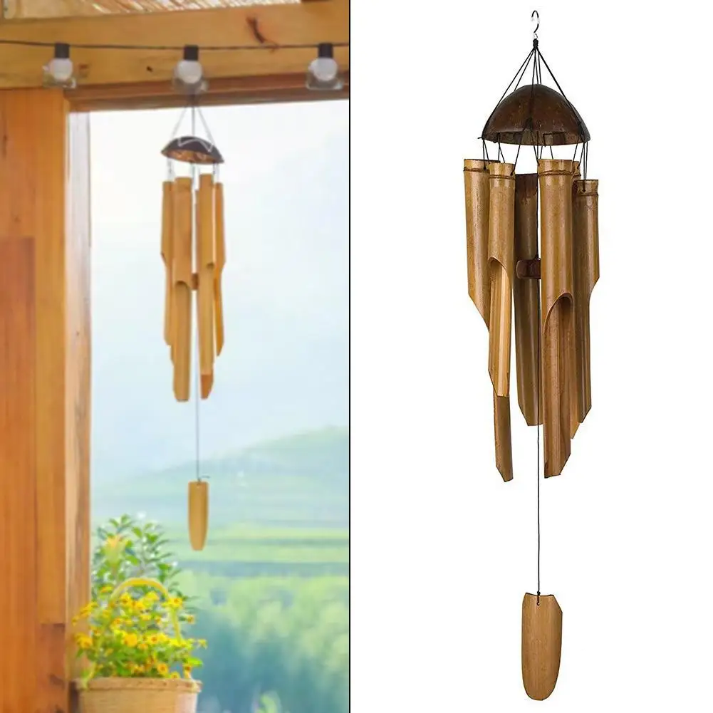 Woodiness Wind Chime Handcrafted Coconut Shell Windbell Chimes Craft ...