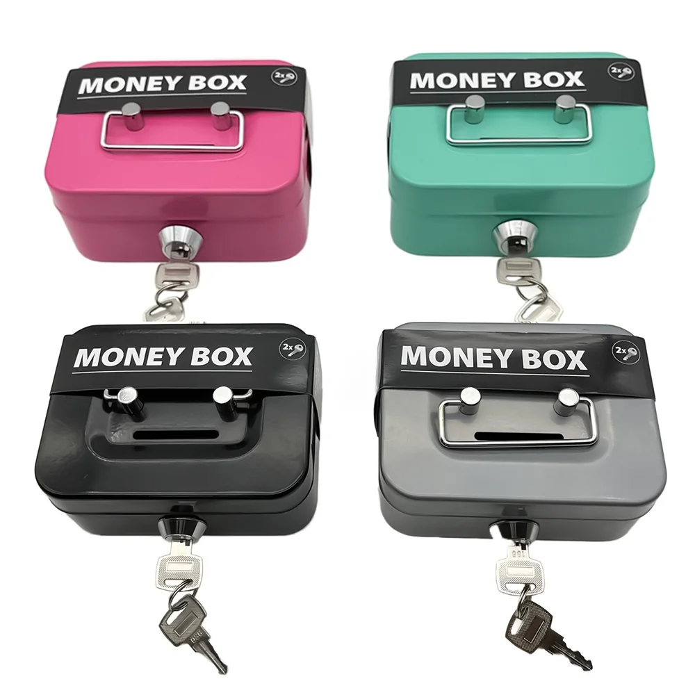 Money-Safe-Box-Lockable-Cash-Box-With-Key-Portable-Piggy-Box-Made-Of ...