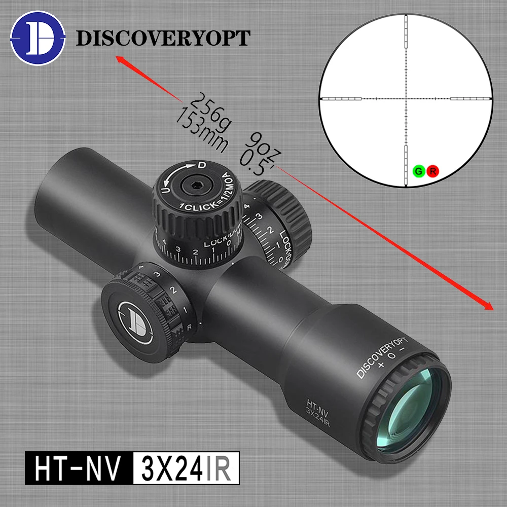 DISCOVERY HT-NV-mira telescópica corta para Rifle de caza, visor de aire con cinco luces ...