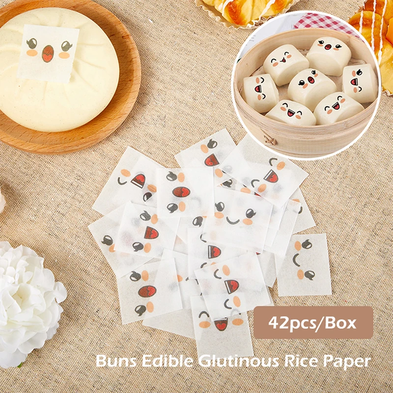 42Pcs-Box-Edible-Glutinous-Rice-Paper-Steamed-Buns-Cartoon-Stickers ...