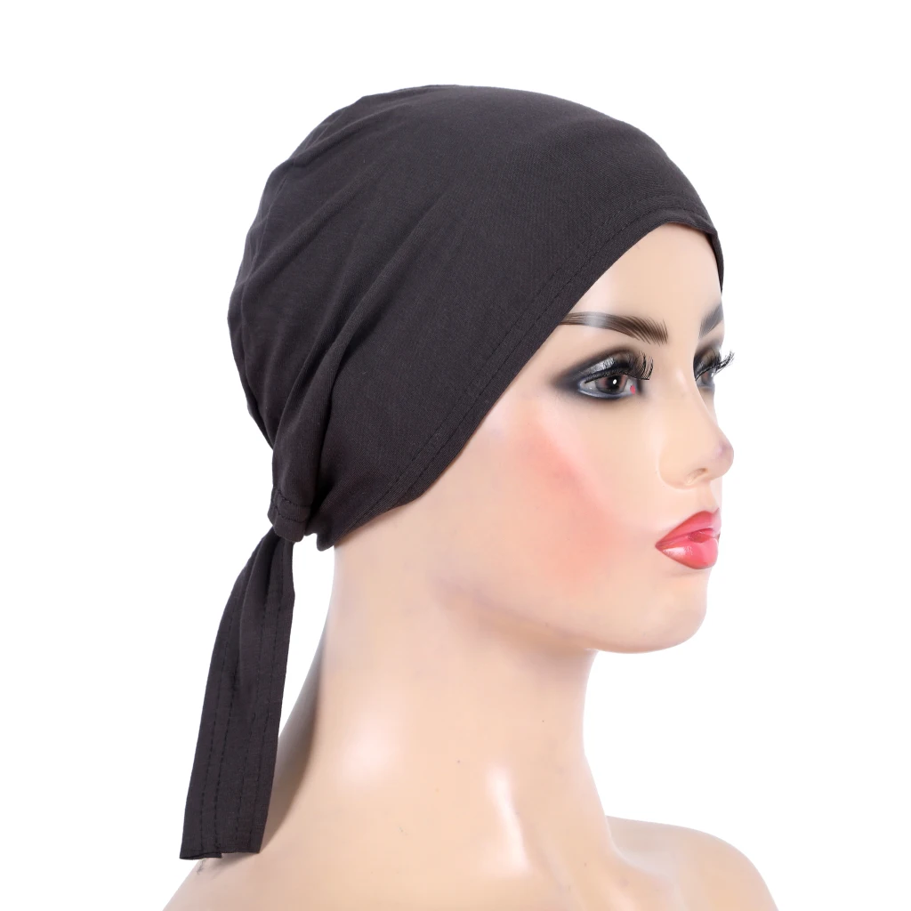 Turban-Musulman-en-Coton-Uni-pour-Femme-Sous-Foulard-Hijab-Nik-Bonnet ...