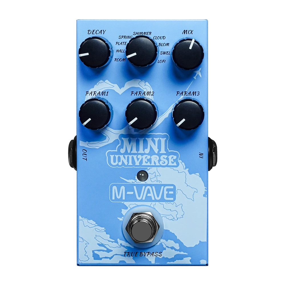 M-vave-Mini universo Digital Reverb Pedal, 9 Reverb efeitos, quarto ...