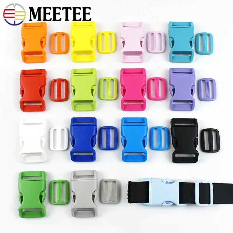 2/5/10Sets 15/20/25mm Plastic Buckles for Strap Tri-glide Slide Clip ...