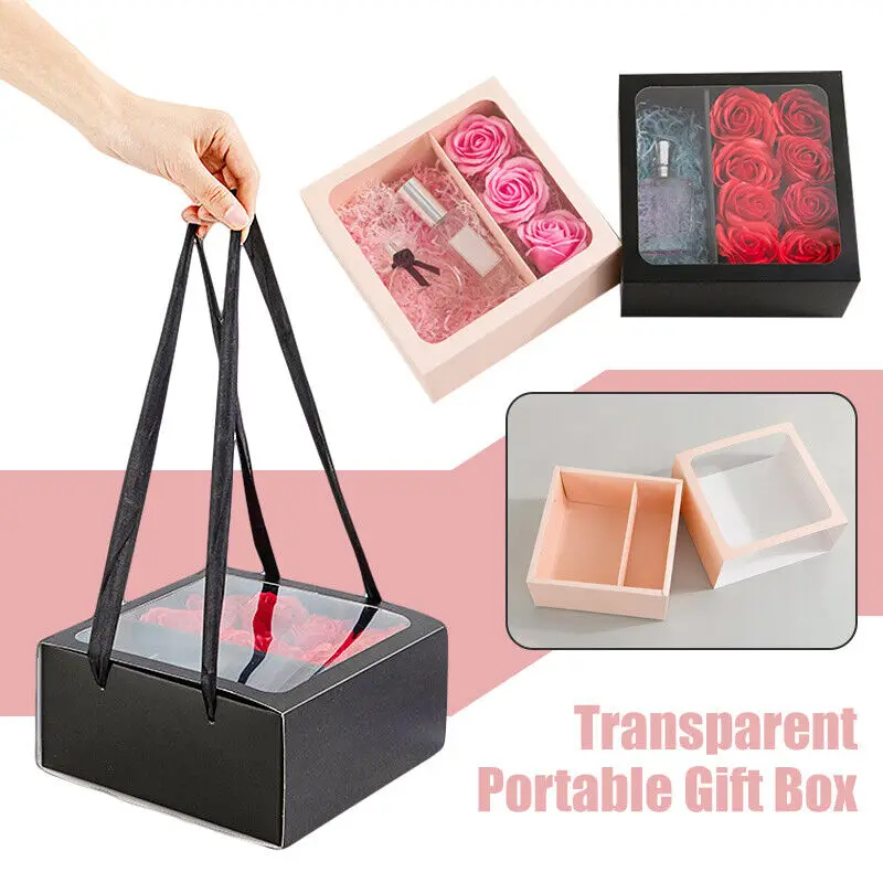 Valentine-Day-Gift-Flower-Boxes-Clear-Window-Anniversary-Package-Case ...