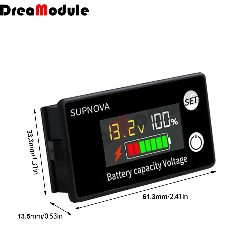 Blanc - Voltmètre de batterie DC 8V 100V, indicateur de capacité ...