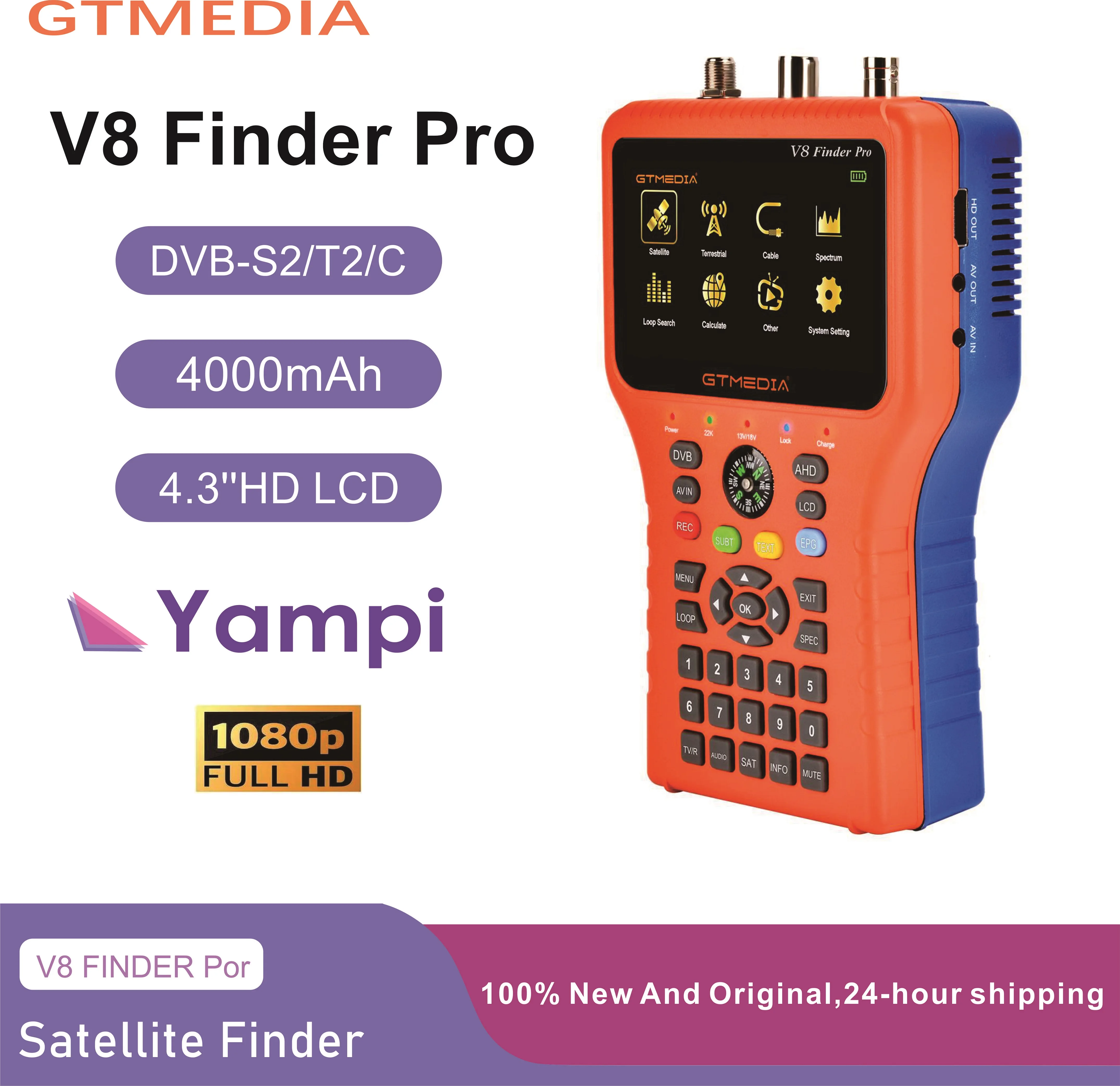 Gtmedia-V8-Finder-Pro-Satellite-Signal-Finder-Meter-DVB-S2-T2-C-Combo ...