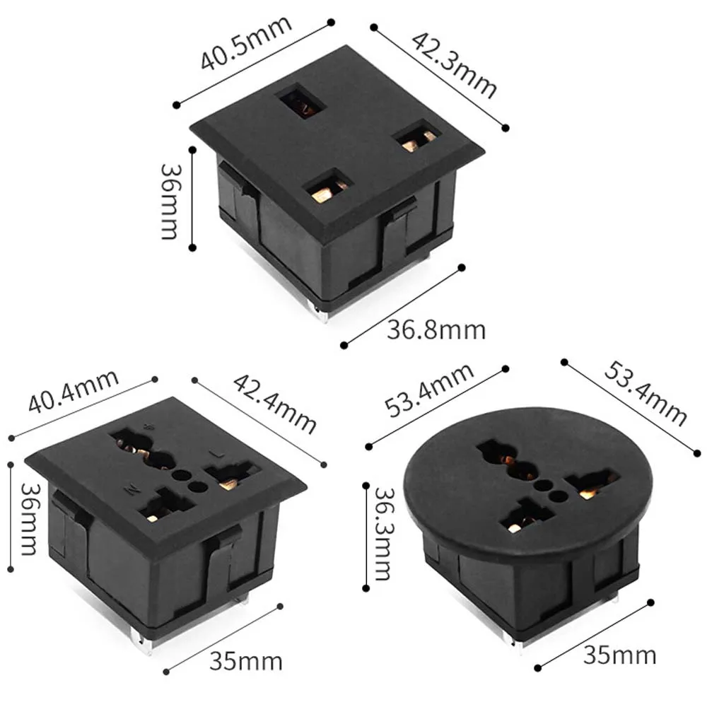 US UK EU Universal AC Panel Outlet American Japan Australian British ...