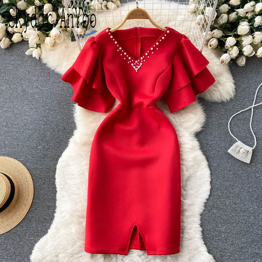 Elegant Red Dresses Women | Elegant Red Dress Woman | Luxury Party ...