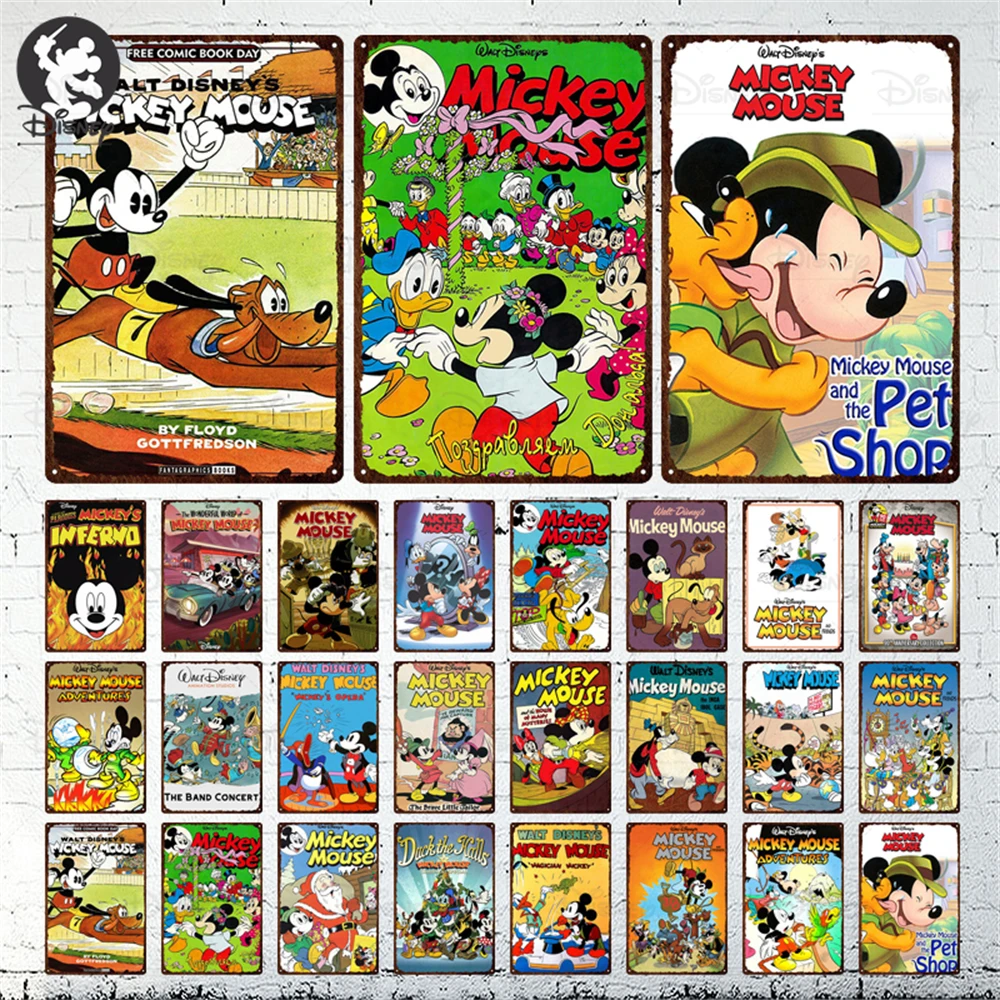 Disney-Tin-Sign-Anime-Mickey-Mouse-Metal-Sign-Vintage-Wall-Stickers ...