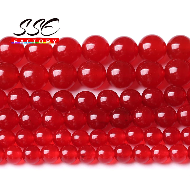 Natural-Blood-Red-Chalcedony-Stone-Round-Beads-For-Jewelry-Making ...