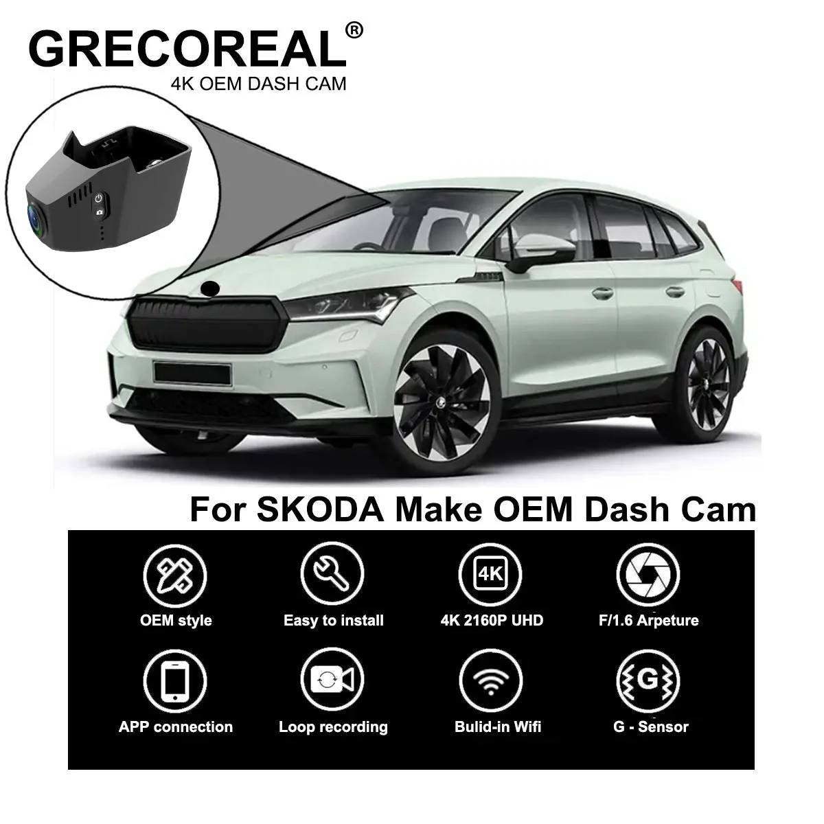 For-Skoda-Enyaq-Kodiaq-Octavia-Superb-Dashcam-Car-Dash-Camera-4K-Wifi ...