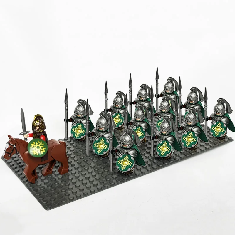 13Pcs-Rohan-soldier-Elf-VS-Dark-Lord-Sauron-Uruk-hai-Orc-Dark-Army-Mini ...