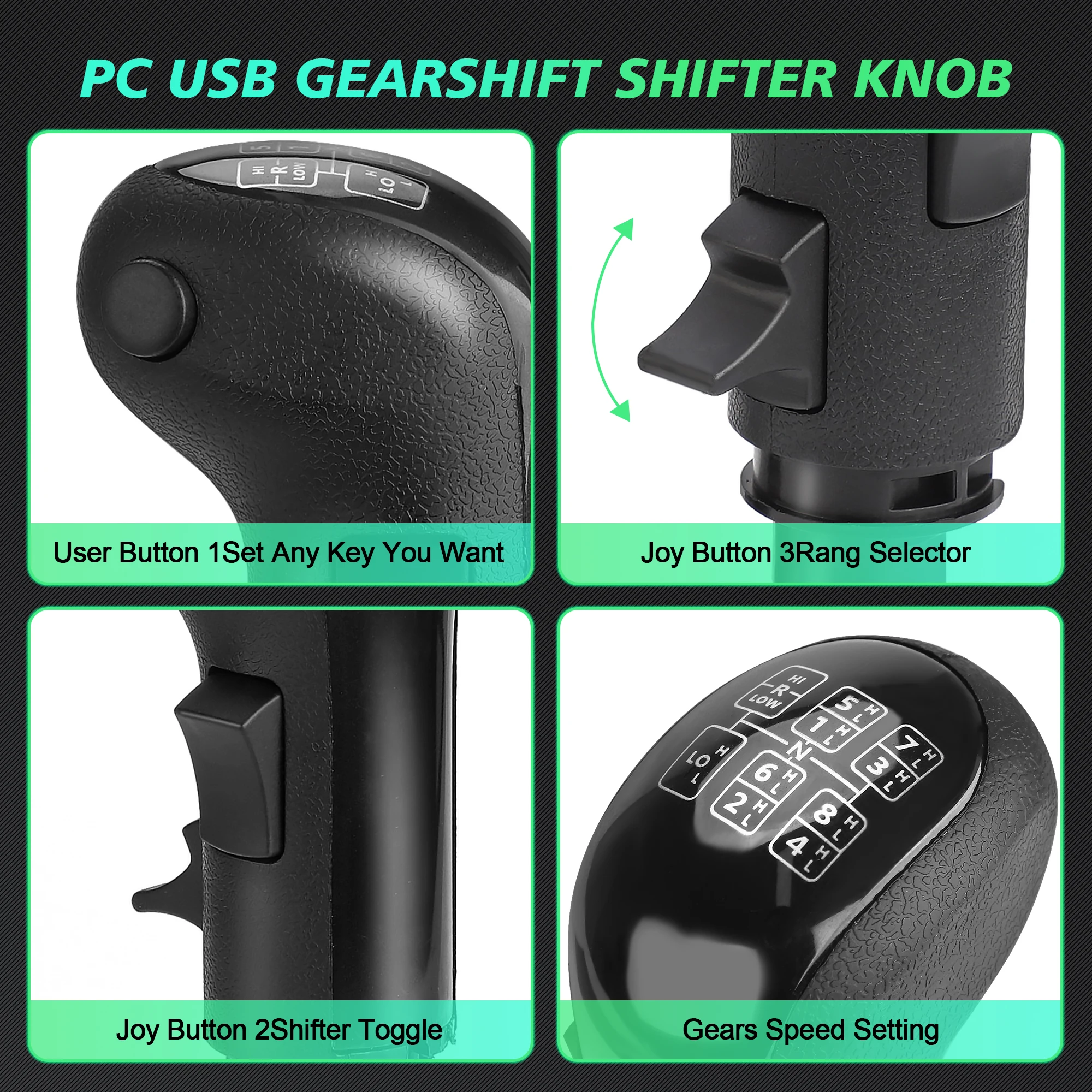 Upgrade Cambio Force Feedback Manopola Cambio + Adattatore Per Volanti ...