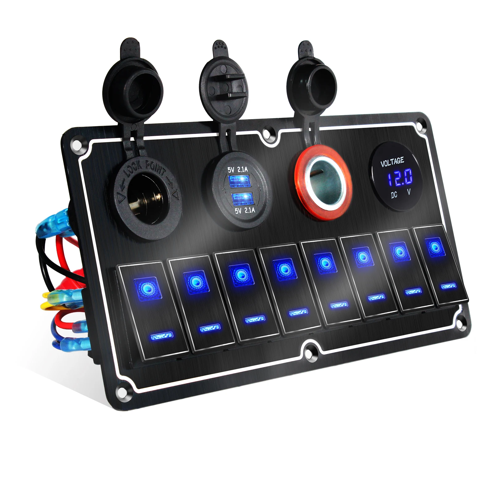 Metal-4-8-Gang-Led-Button-Toggle-Electrical-Car-Rocker-Boat-Digital ...