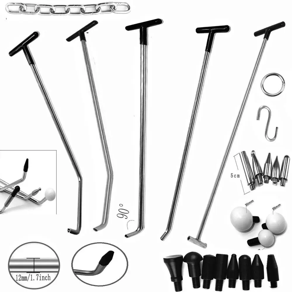 24pcs Car Crowbar Stainless Steel Hail Wound Healing Paintless Dent ...