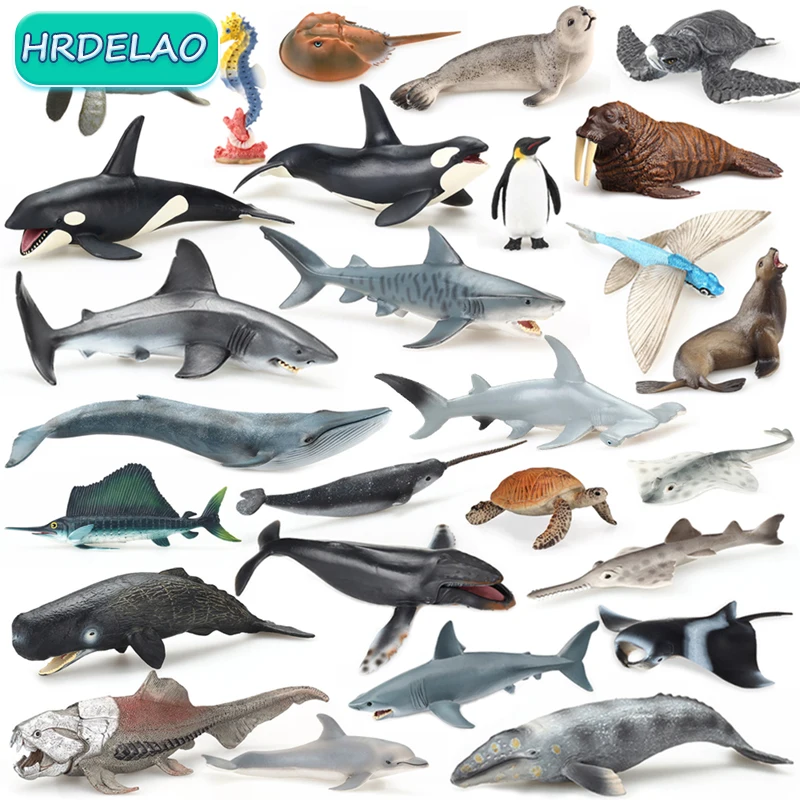 HOT-Sea-Life-Animals-Megalodon-Dolphin-Rays-Whale-Shark-Model-Action ...