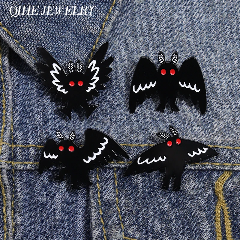 Punk Halloween Mothman Enamel Pin Brooch Lapel Badges Animals Moth ...