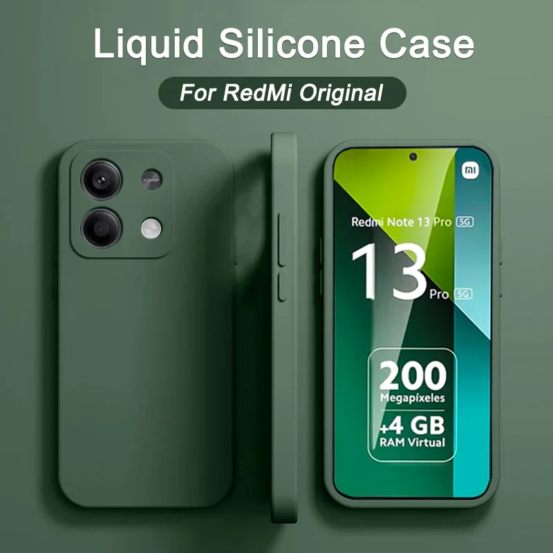 Silicone Liquid Soft Case For Xiaomi Redmi Note 13 Pro Case Funda Redmi ...