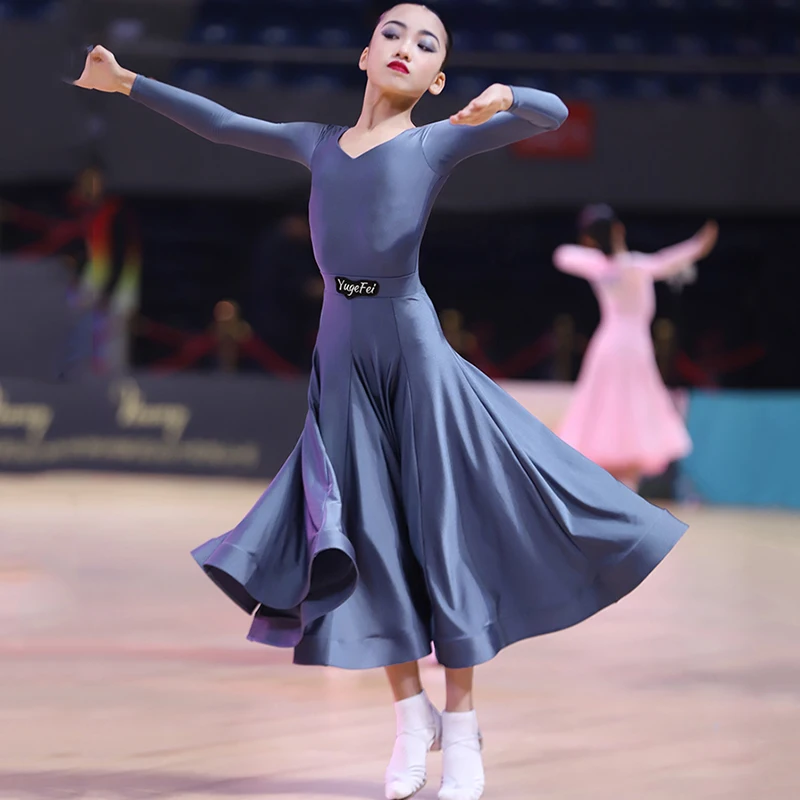 Balloom-Dance-Competition-Dress-For-Girls-Long-Sleeves-Suit-Social ...