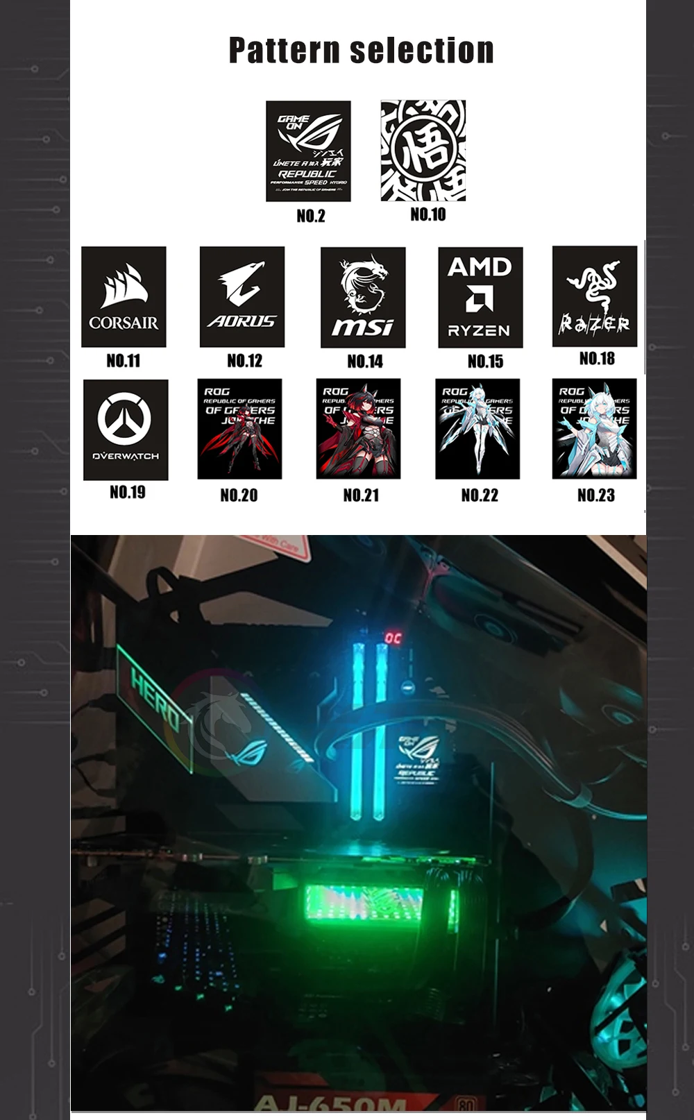 ATX PSU 24Pin Transfer Connector RGB Steering Wiring Adapter Belief ...