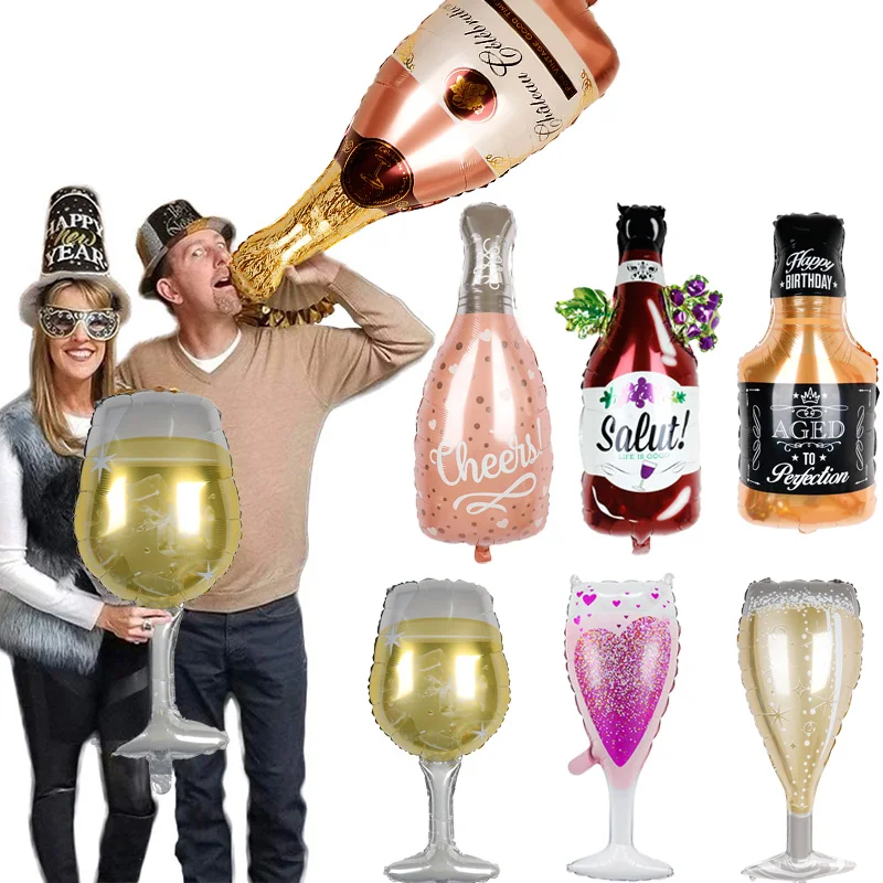 Large Rose Gold Champagne Bottle Helium Balloon Whisky Beer Wine Bottle ...