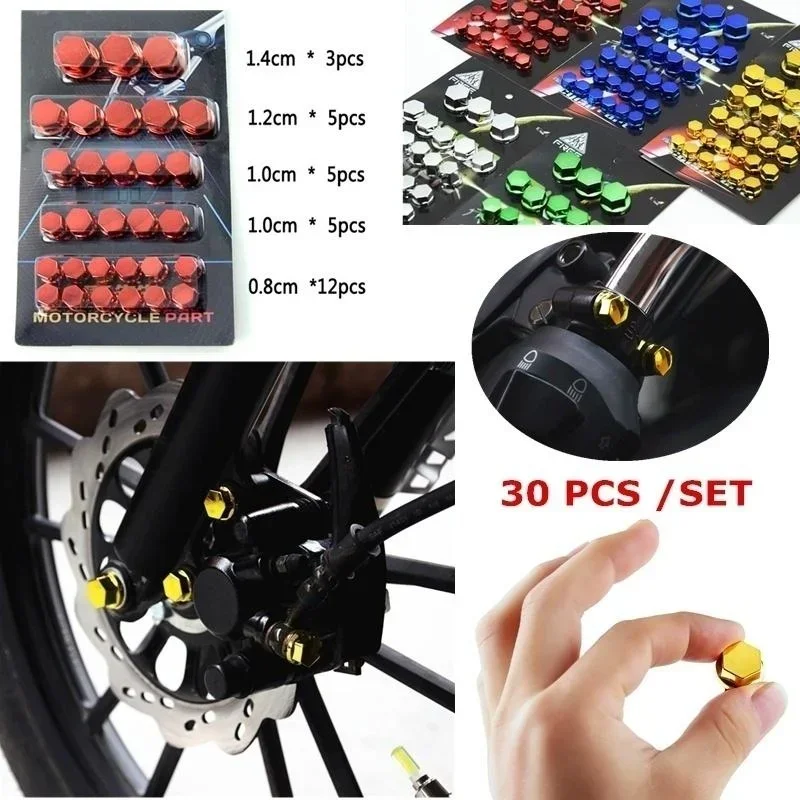 30Pcs/Set Motorcycle Screw, Motorcycle Screw Nut Cover Motorbike Screw ...