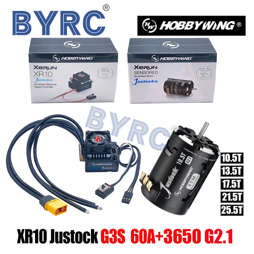 HobbyWing-XERUN-XR10-Justock-G3S-60A-Brushless-ESC-3650-G2-1-10-5T-25 ...