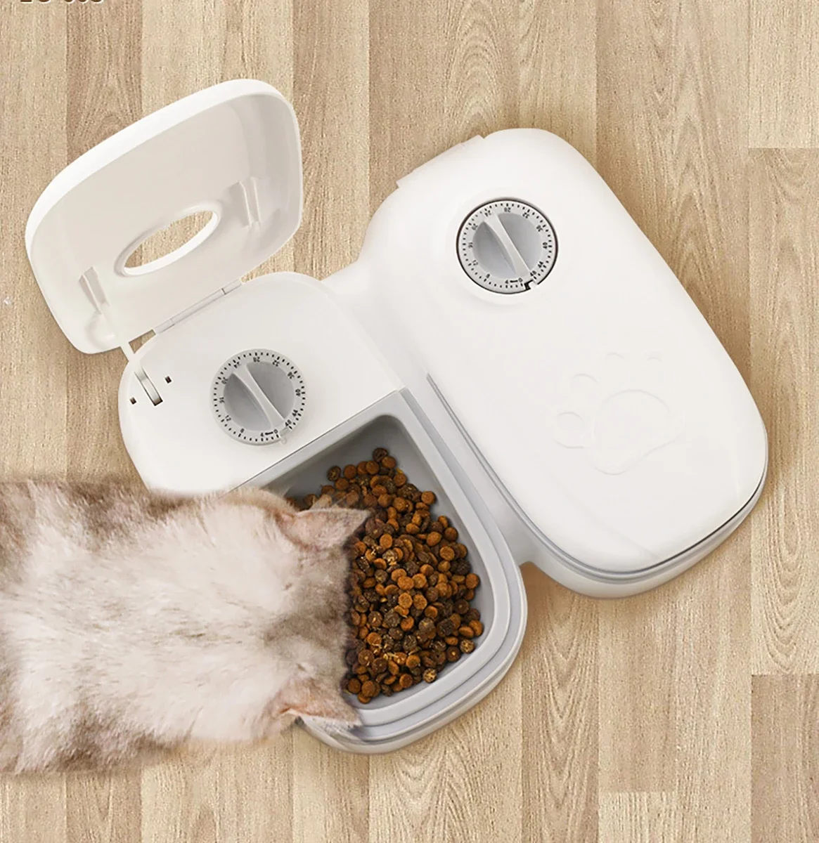 Automatic-2-Meals-Cat-Feeder-Auto-On-Smart-Pet-Feeder-Dry-and-Wet-Food ...
