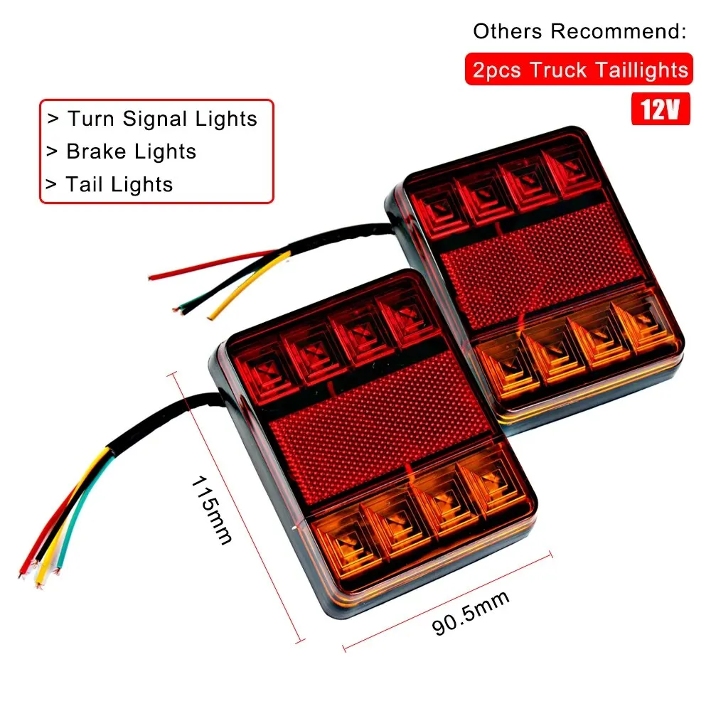 2Pcs-Set-8-LED-Car-Tail-Light-Rear-Lamps-Warning-Lights-Tailights-Car ...