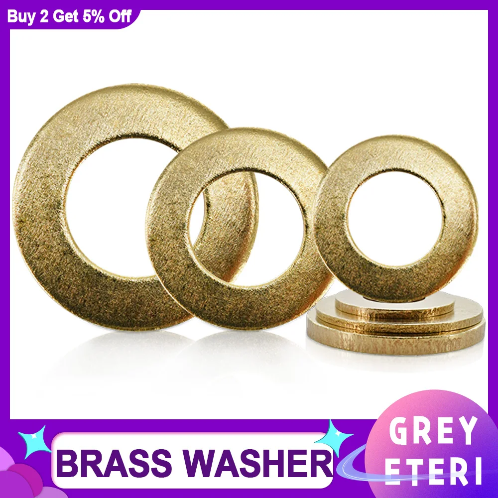 Flat-Brass-Washer-O-Ring-Solid-Brass-Oring-Gasket-Shim-Copper-Metal ...