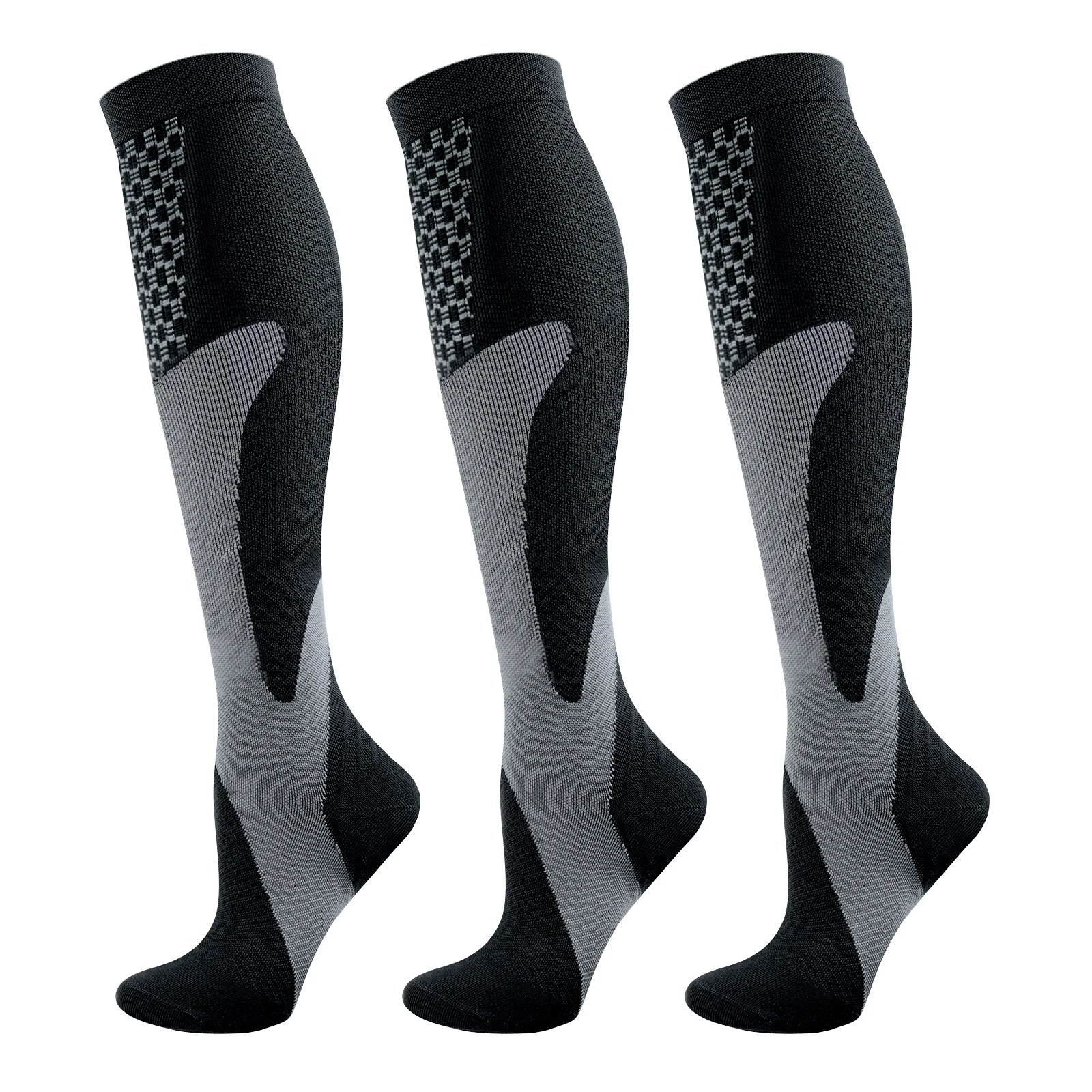 YUEDGE-3-Pairs-Compression-Socks-for-Women-Men-20-30mmhg-Knee-High ...