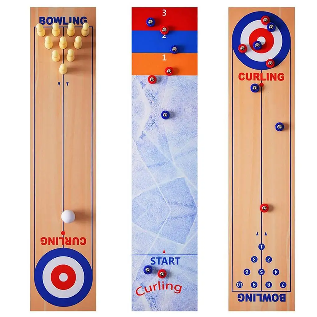3-in-1-Table-Curling-Game-Bowling-Shuffleboard-Table-Set-Family-Casual ...
