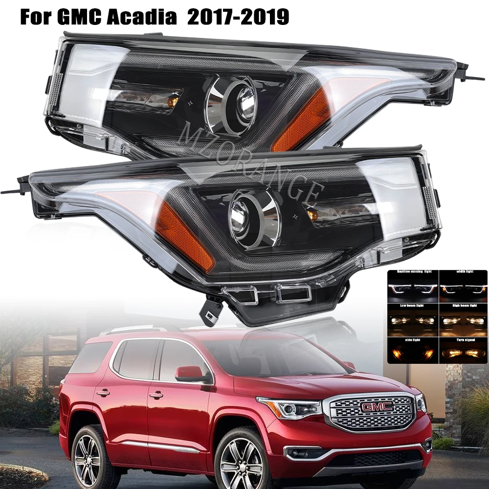 Headlight-For-GMC-Acadia-2017-2019-LED-DRL-Halogen-Headlights-Headlamp ...