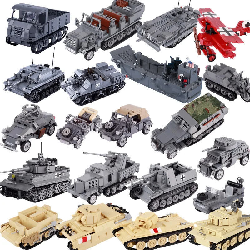 WW2-US-Army-German-Tank-Car-Building-Blocks-Soldier-Figures-Military ...