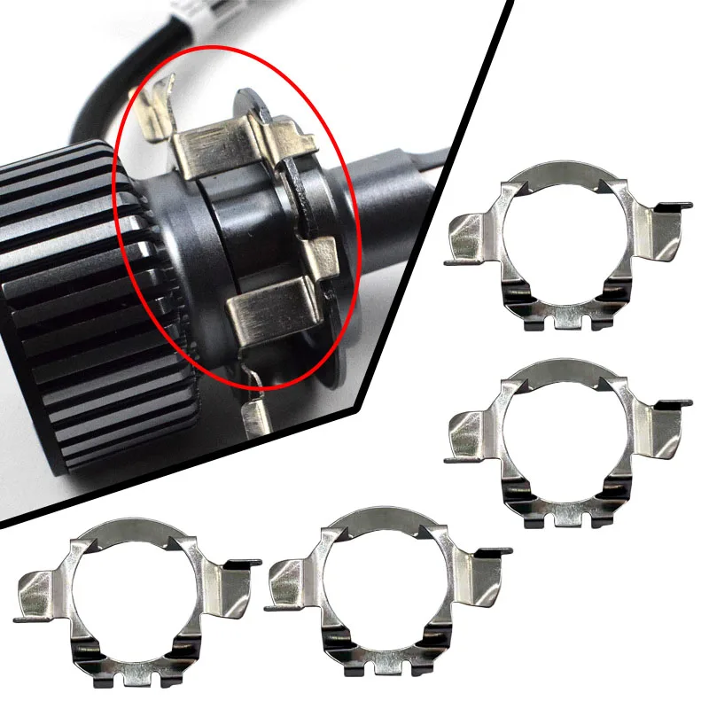 4x-H7-Led-Headlight-Bulb-Base-Holder-Adapter-Socket-Retainer-For-VW-MK6 ...