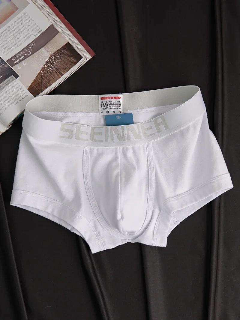 Roupa-interior-masculina-de-algod-o-puro-boxer-respir-vel-simples-e ...