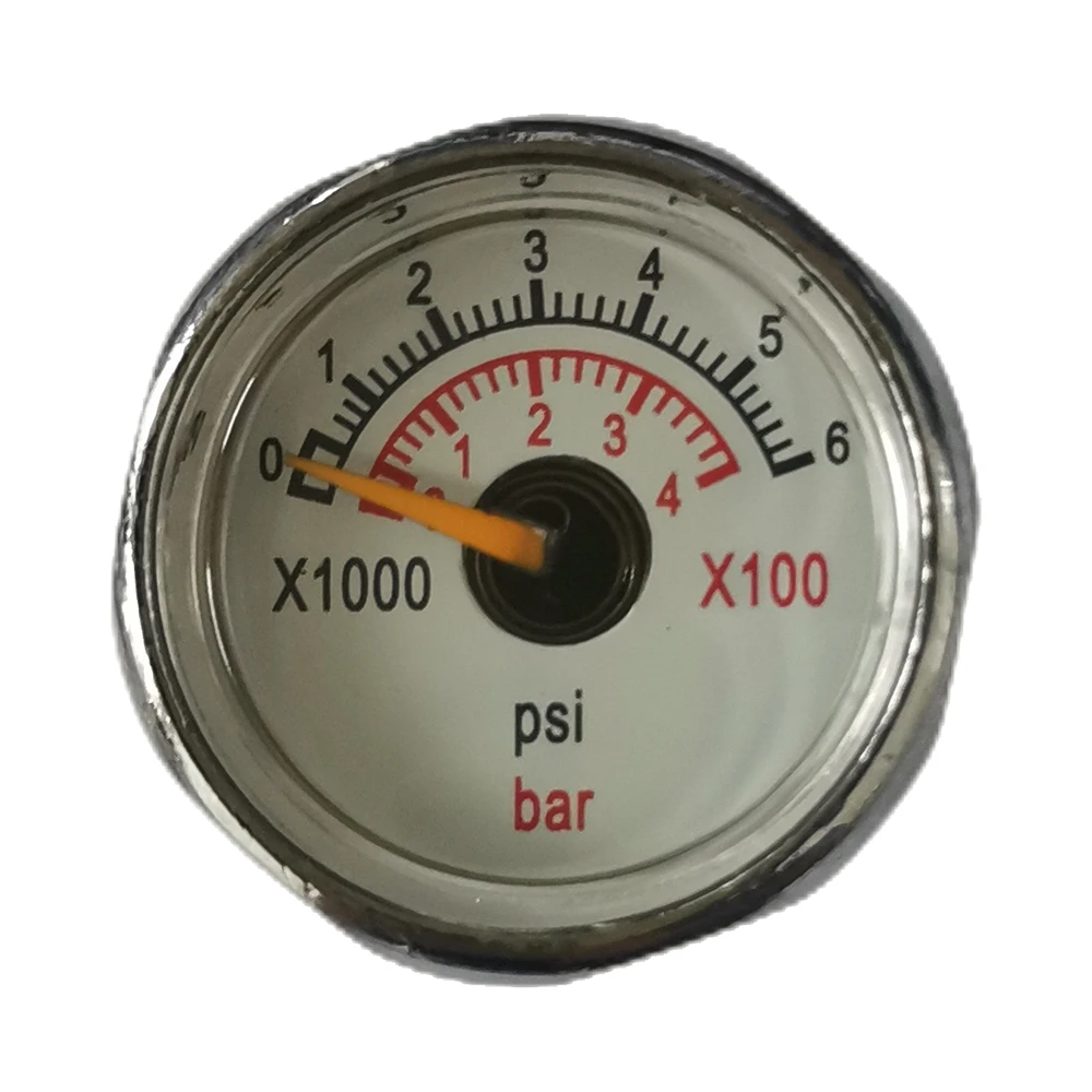 1PCS 25mm Dial Spiral Tube Air Pressure Gauge Manometer 300Bar With 7/ ...