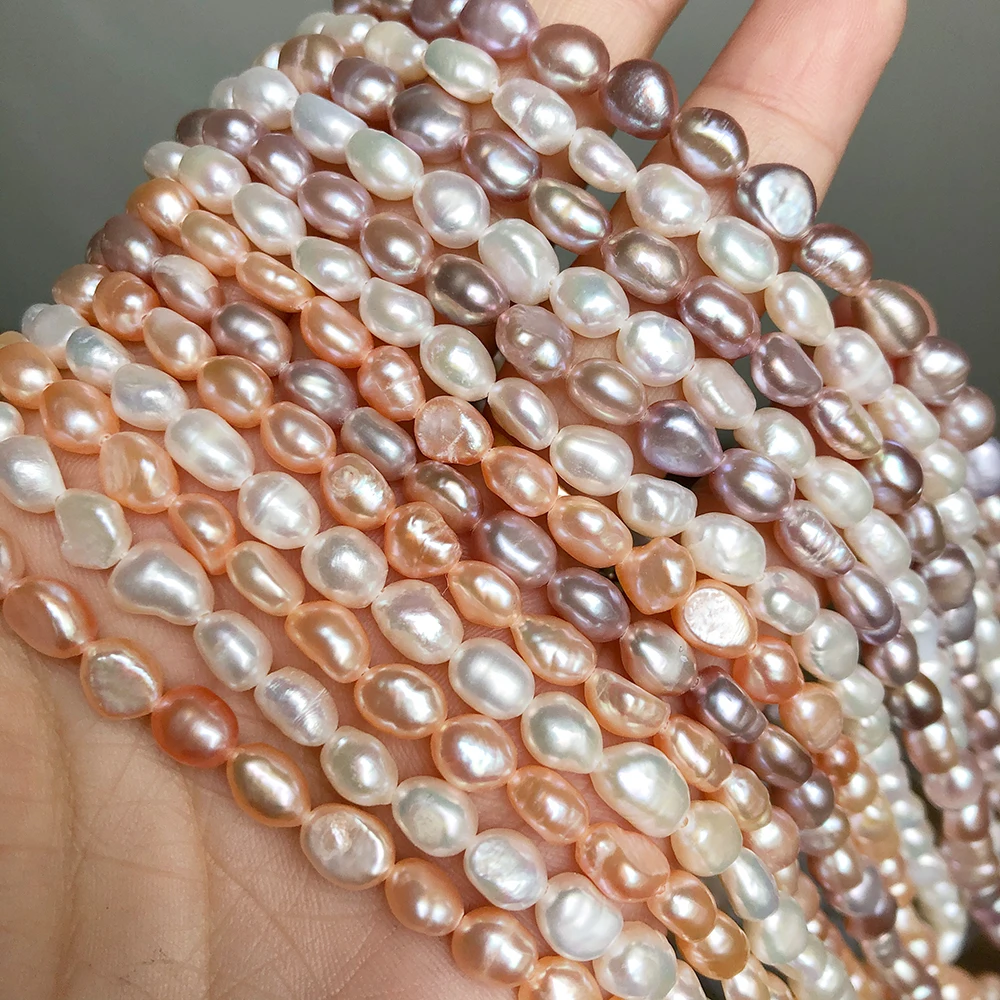 Natural-White-Pink-Freshwater-Pearl-Beads-High-Quality-Irregular-Shape ...