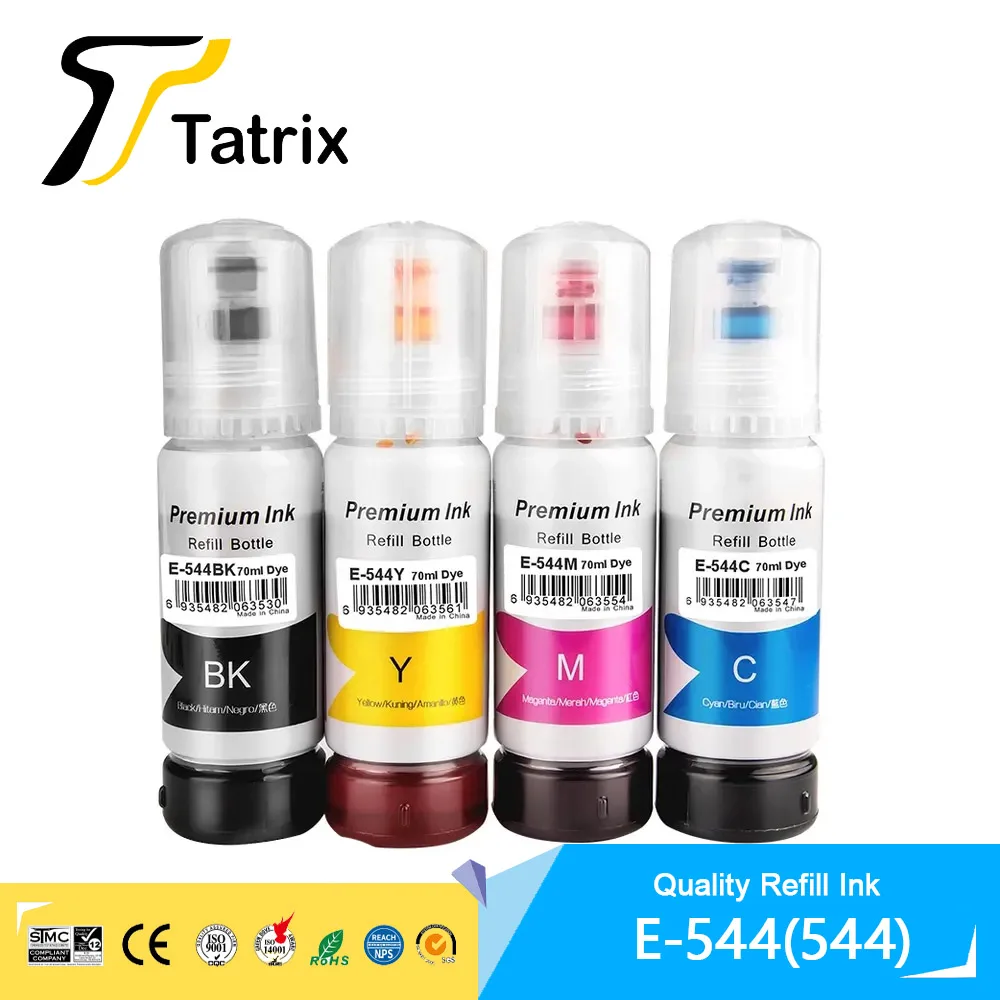 Tatrix 544 t544 cor premium compatível garrafa à base de água tinta tinta tinta tinta para epson ...