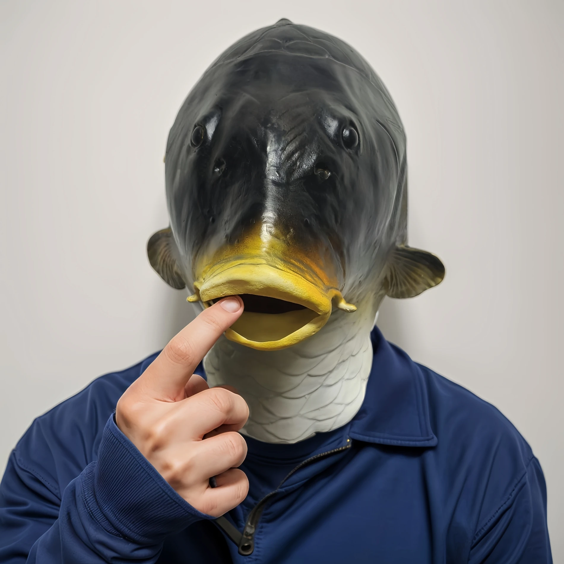 Realistic Carp Fish Head Mask Latex Full Face Animal Costume For ...