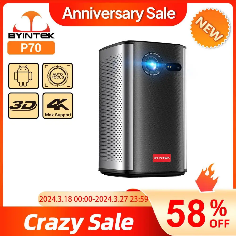 BYINTEK-miniproyector-port-til-P70-3D-4K-DLP-enfoque-autom-tico-inteligente-Android-WiFi-LED ...