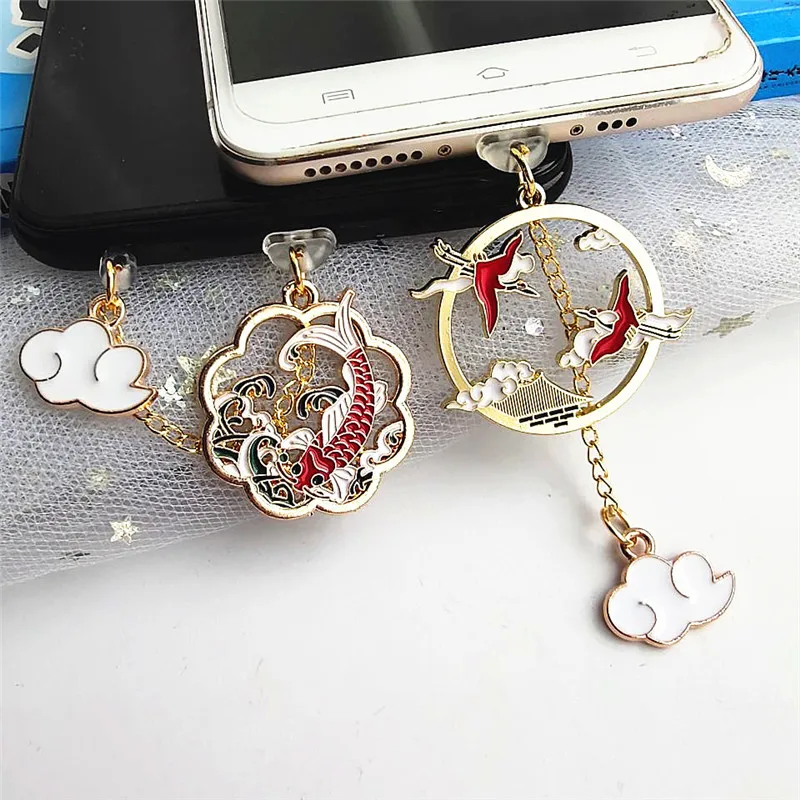 Fashion-Phone-Dust-Plug-Charm-Kawaii-Red-Crowned-Crane-Type-C-Anti-Dust ...