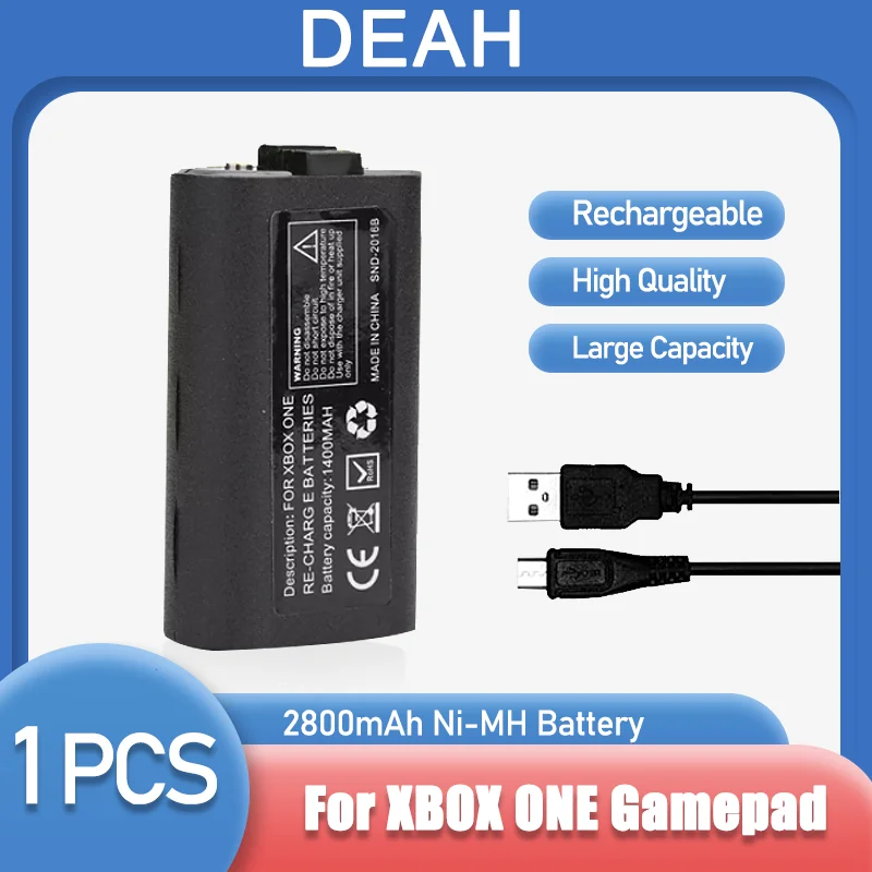 XBOX ONES/X 무선 컨트롤러 게임 패드 용 2800mAh Ni MH 교체 배터리 팩, USB 케이블 포함, 충전식 배터리 ...