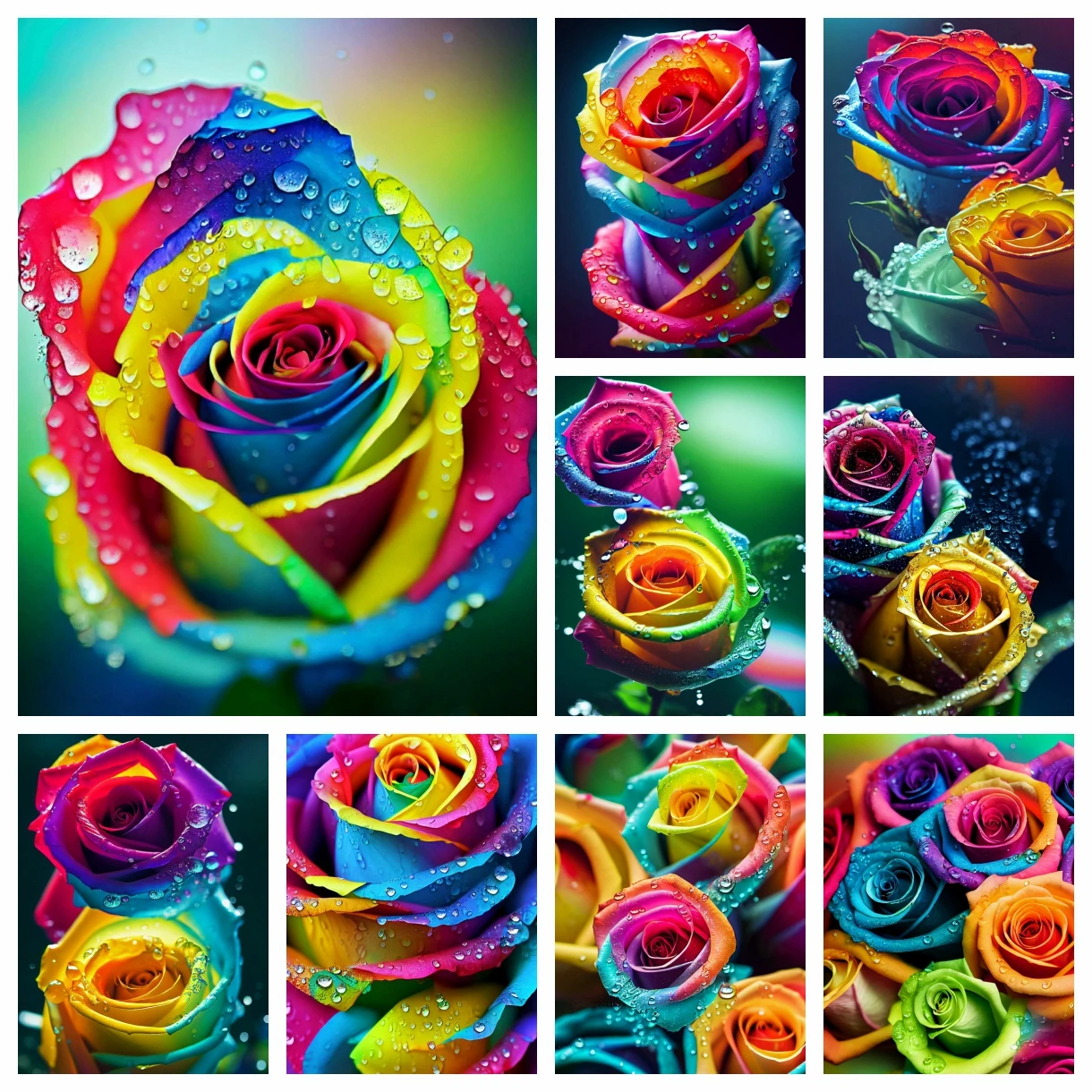 Rainbow Roses Hd