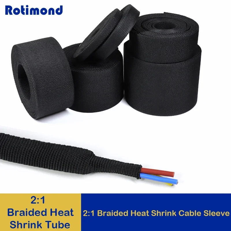 2M-Braided-Cable-Sleeve-Heat-Shrink-Tube-6-12mm-Insulation-Flam ...