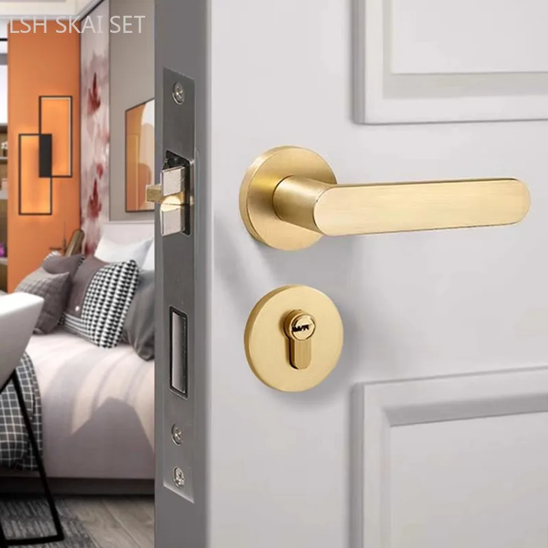 Indoor-Silent-Security-Door-Locks-Modern-Zinc-Alloy-Bedroom-Door-Lock ...