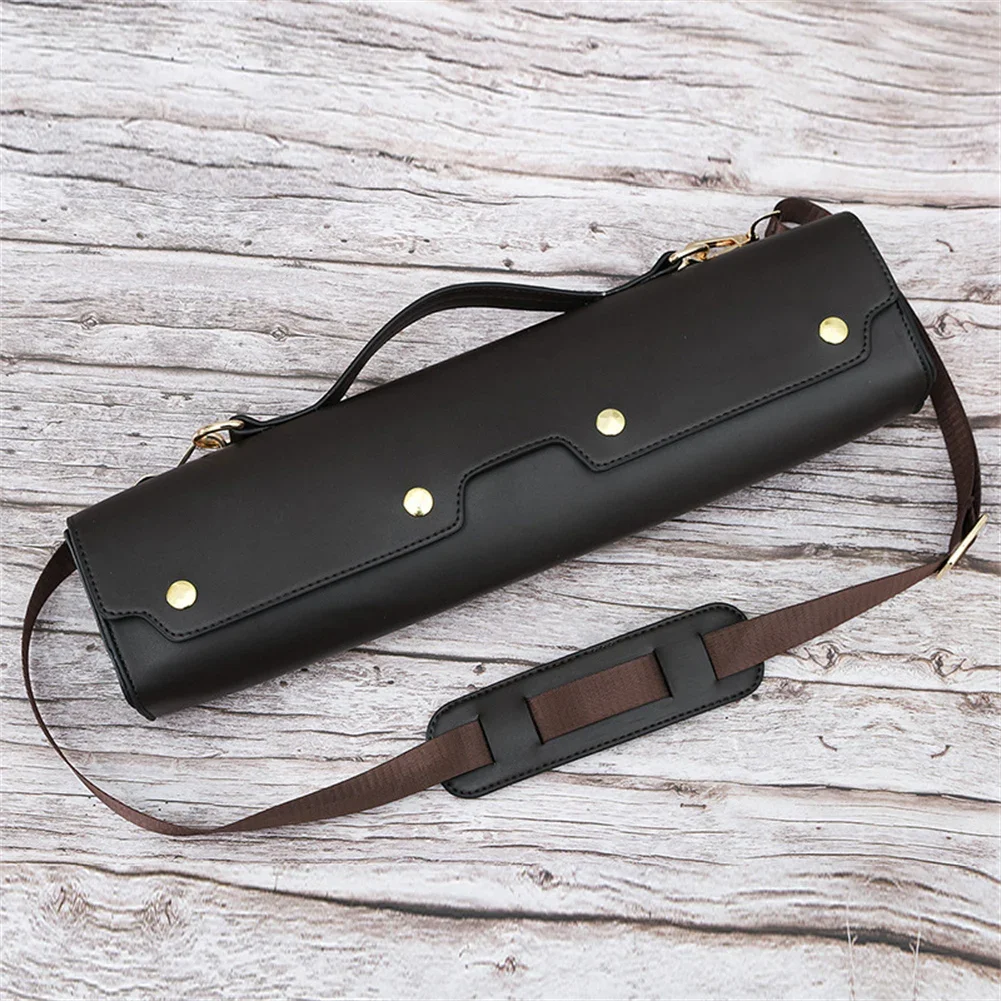16-17 Holes Flute Storage Case PU Leather Portable Flute Bag Protective ...