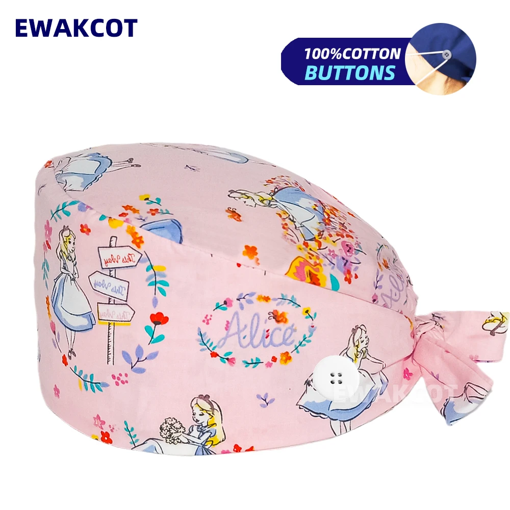 Women-Medical-Uniform-Girl-Print-scrub-hats-Pharmacy-Spa-Women-Doctors-Surgical-Hats-Accessory ...