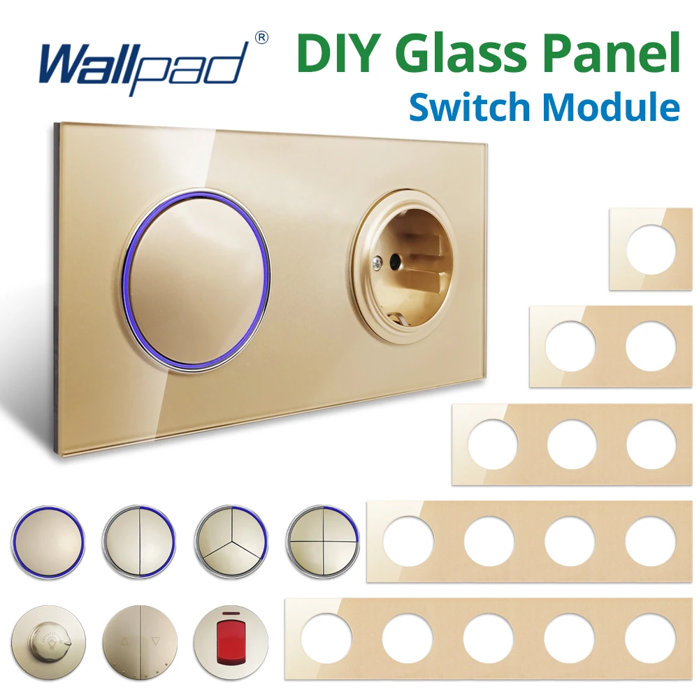 Sockets Switches Led Gold | Wall Switch Indicator 4 Keys | Wall Socket ...